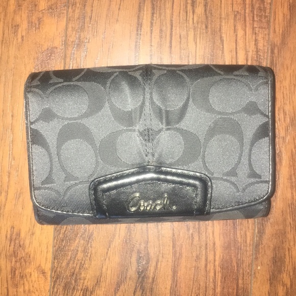 Coach | Bags | Coach Small Black Logo Wallet | Poshmark